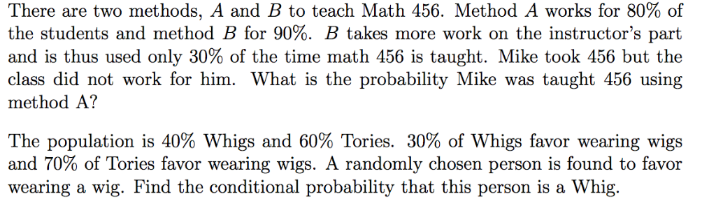 Solved There are two methods, A and B to teach Math 456, | Chegg.com