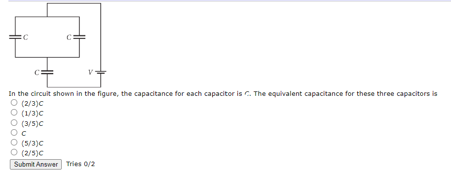 Solved In the circuit shown in the figure, the capacitance | Chegg.com