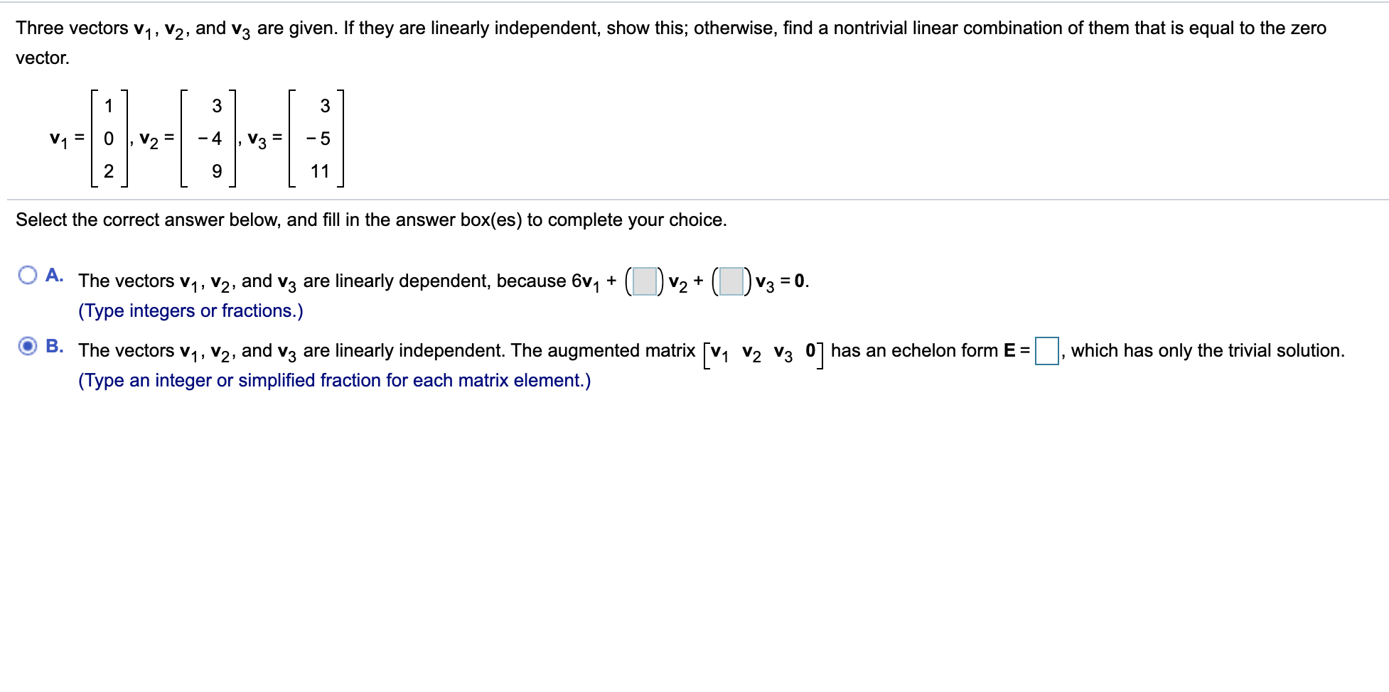 Solved Three vectors V1, V2, and V3 are given. If they are | Chegg.com