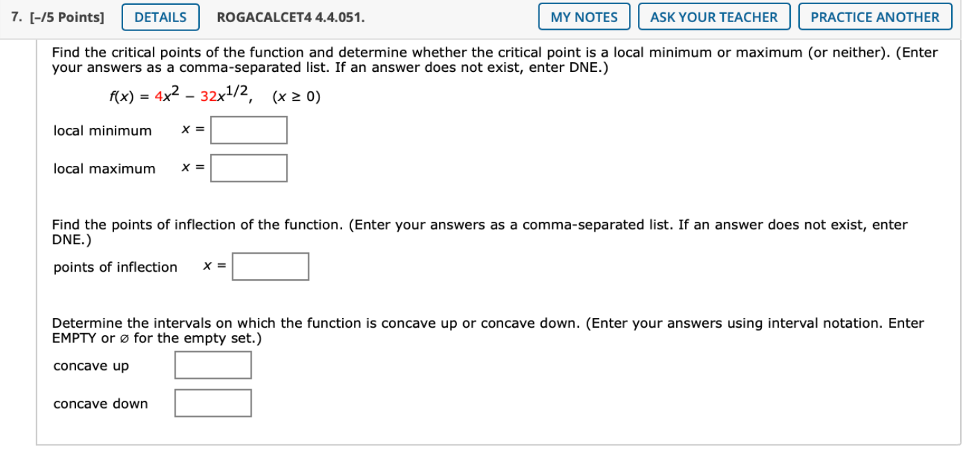 Solved I understand how to find points of inflection, | Chegg.com