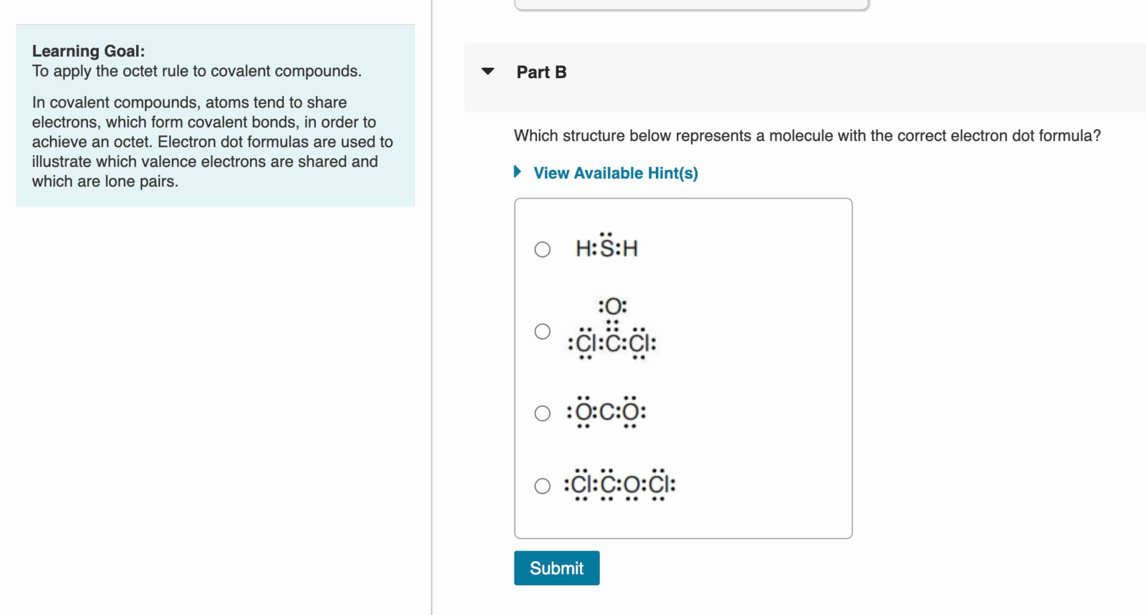 High Quality SOLUTION Learning Goal:To apply the octet rule to covalent | Chegg.com
