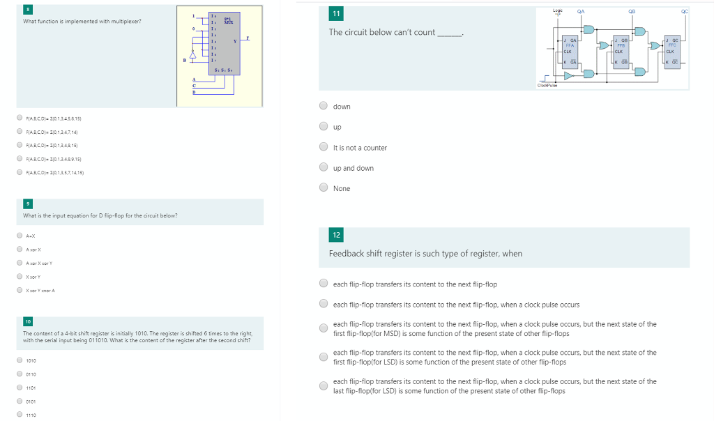 Solved What function is implemented with multiplexer? The | Chegg.com