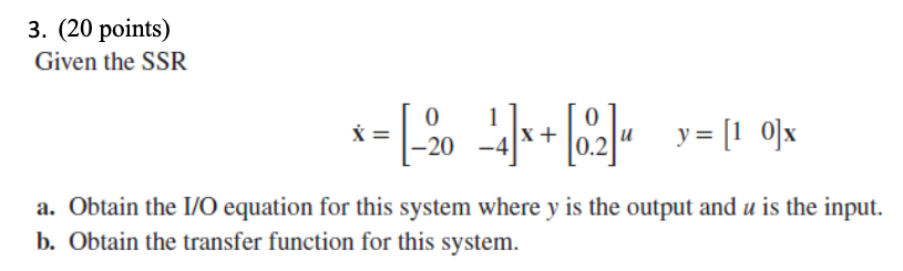 Solved 3. (20 points) Given the SSR | Chegg.com