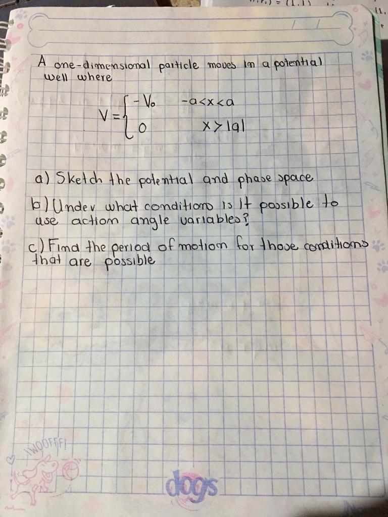 Solved A one-dimensional particle moves in a potential well | Chegg.com