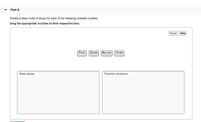 Solved Part A Predict a likely mode of decay for each of the | Chegg.com