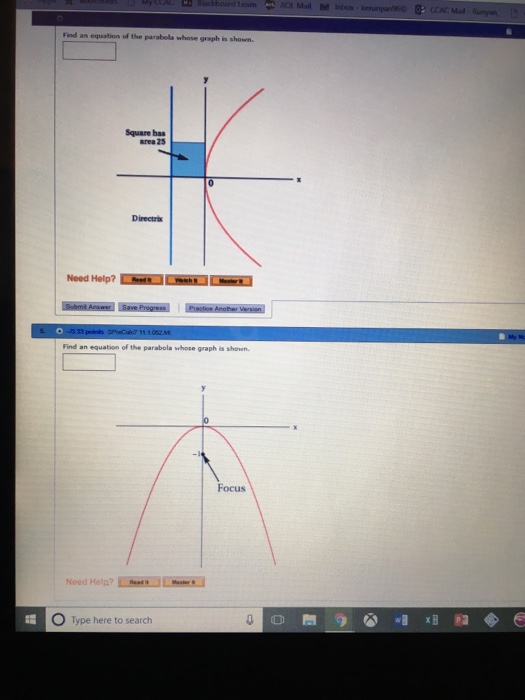 Solved Find an equation of the parabola whose graph is shown | Chegg.com