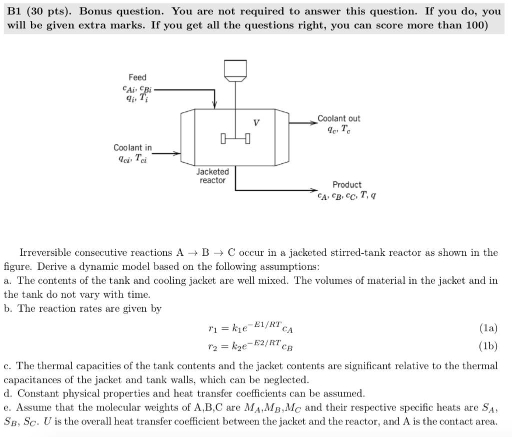Solved Irreversible consecutive reactions A → B → C occur in | Chegg.com