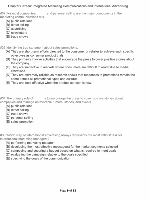 Solved Chapter Sixteen: Integrated Marketing Communications | Chegg.com