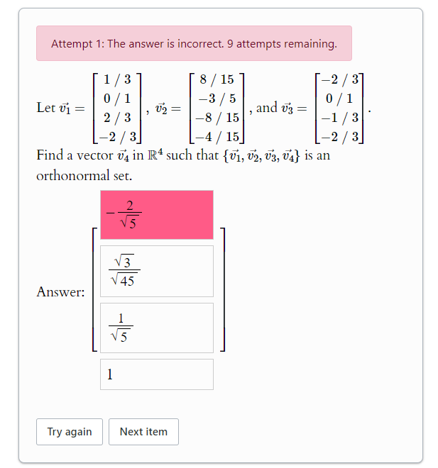 Solved Attempt 1: The answer is incorrect. 9 ﻿attempts | Chegg.com