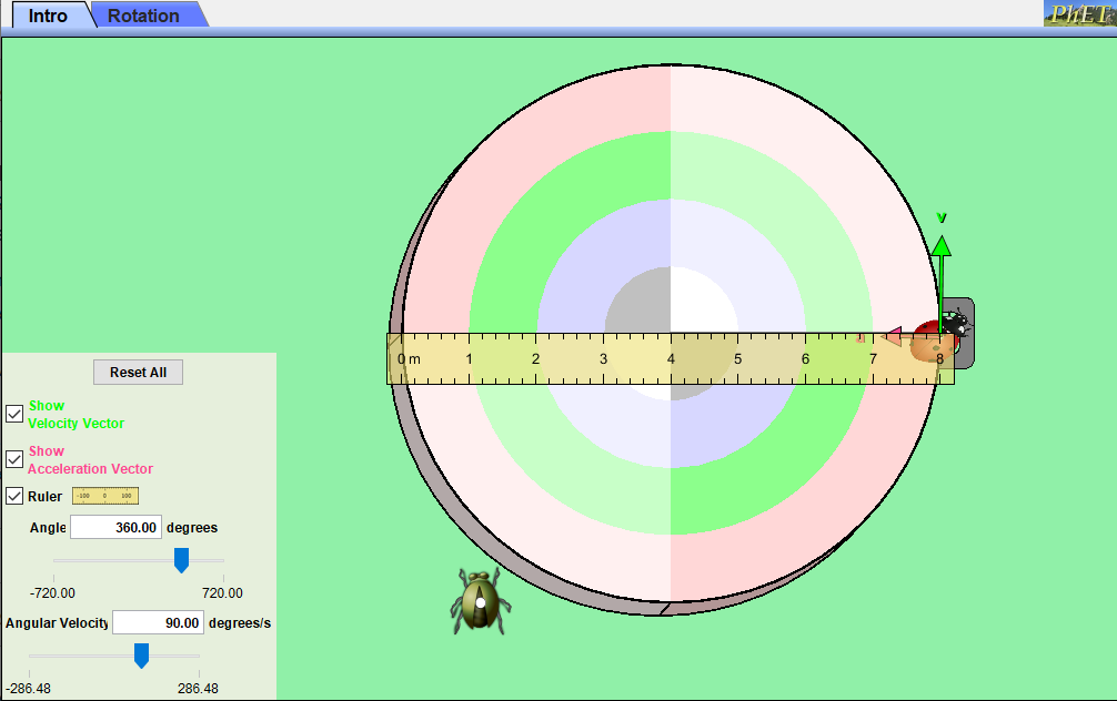 Solved 1.) What is the tangential velocity of the ladybug at | Chegg.com