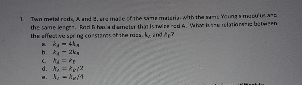 Solved Two metal rods, A and B, are made of the same | Chegg.com