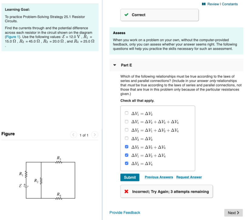 Solved Review Constants Correct Learning Goal: To practice | Chegg.com