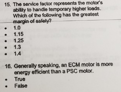 Solved 15. The service factor represents the motor's ablety | Chegg.com