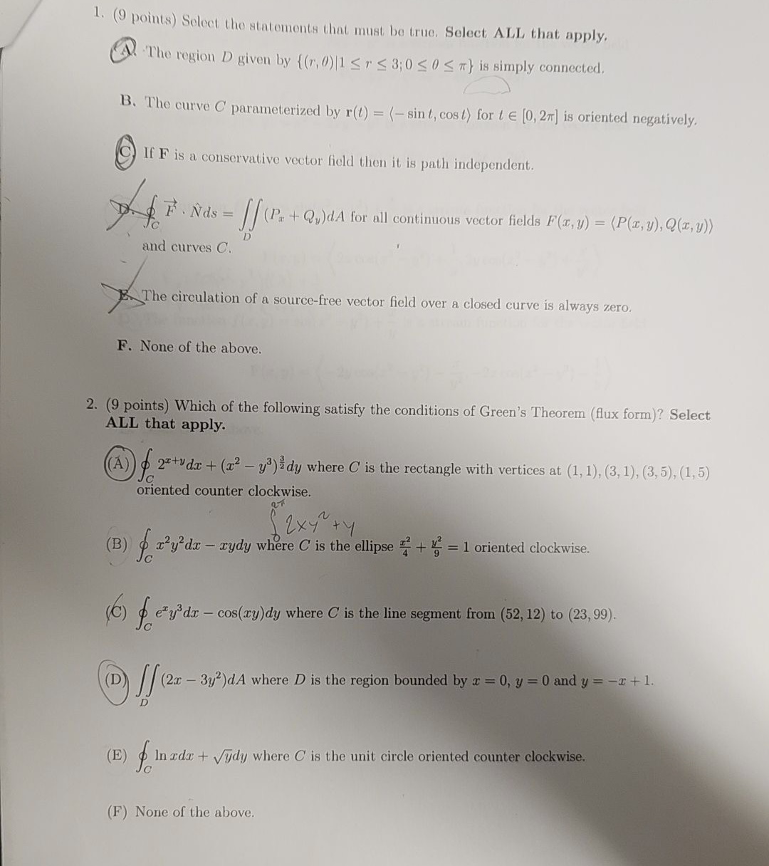 Solved Answers circled are the correct answers. Please show | Chegg.com