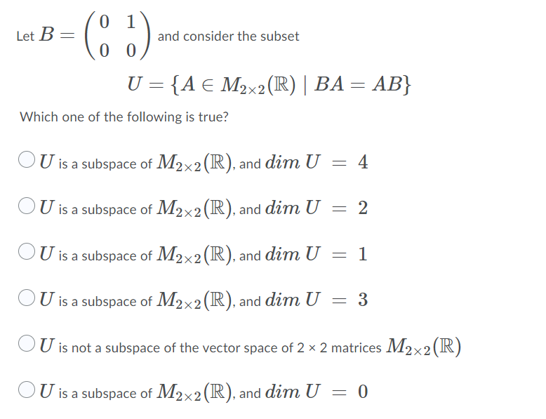 Solved Which of the following are subspaces of R3 ? Choose | Chegg.com