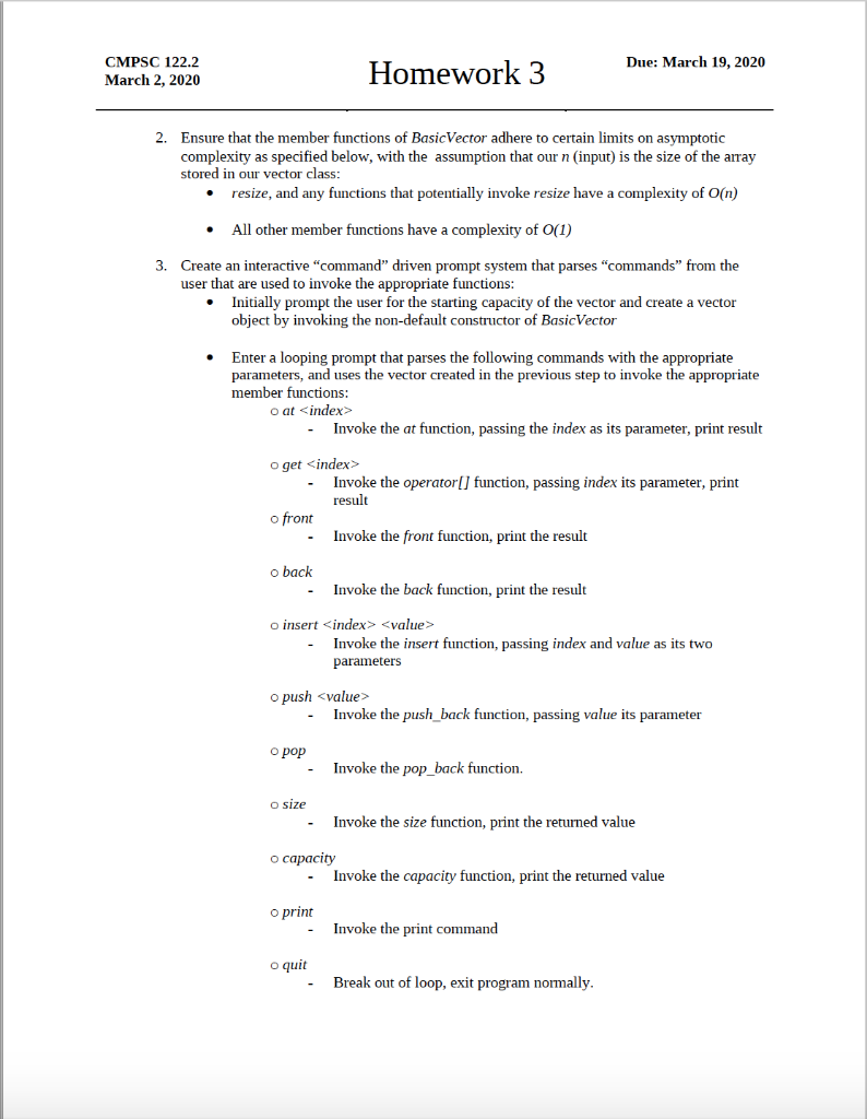 CMPSC 122.2 March 2, 2020 Homework 3 Due: March 19, | Chegg.com