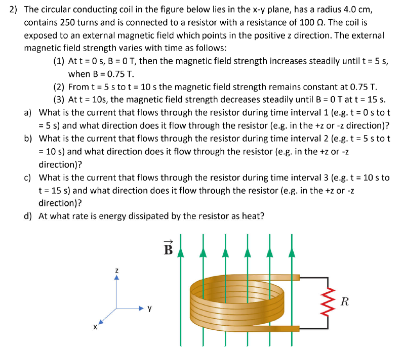 Solved The circular conducting coil in the figure below lies | Chegg.com