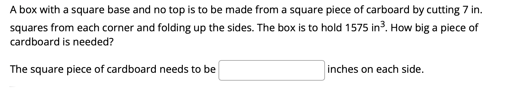 Solved A box with a square base and no top is to be made | Chegg.com