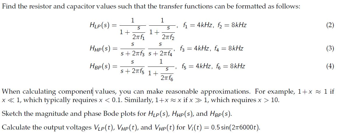 Solved Derive the transfer functions for the circuits shown | Chegg.com