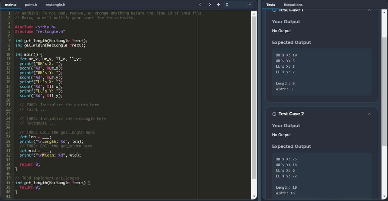 Solved Do in C program Notice that a rectangle can be | Chegg.com