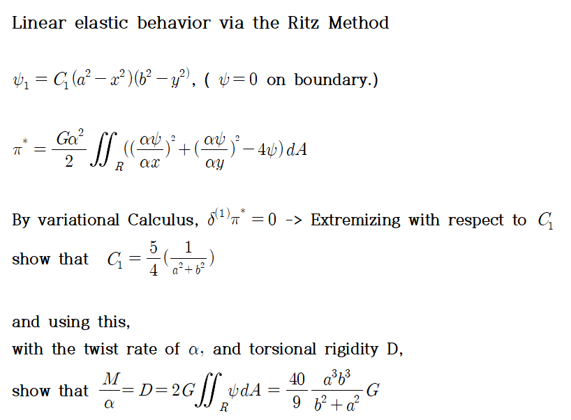 Solved Linear elastic behavior via the Ritz Method = = (a? – | Chegg.com