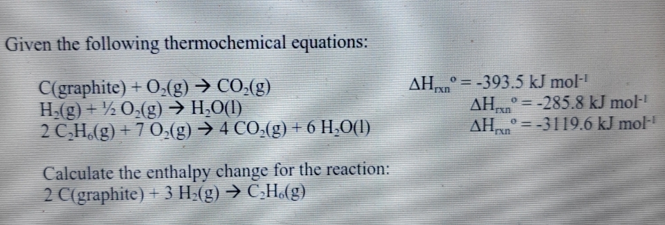 Solved Given the following thermochemical equations: C | Chegg.com