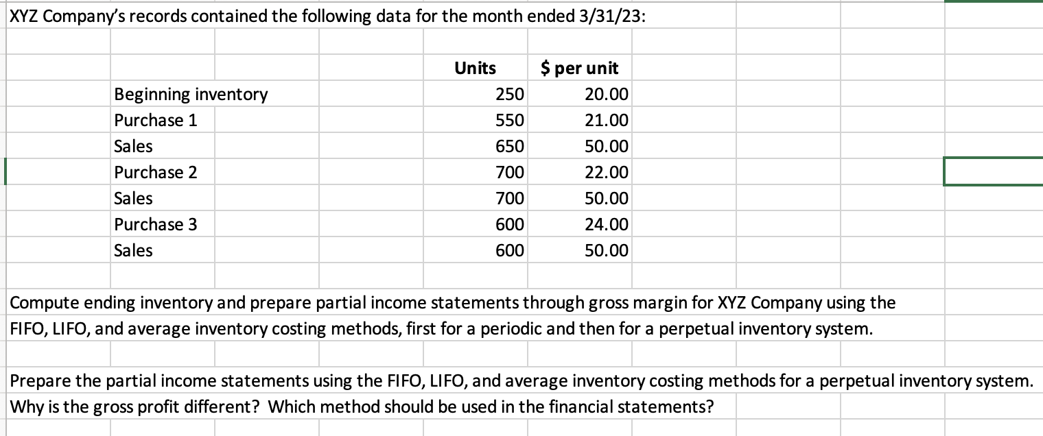 Solved Prepare the partial income statements using the FIFO, | Chegg.com