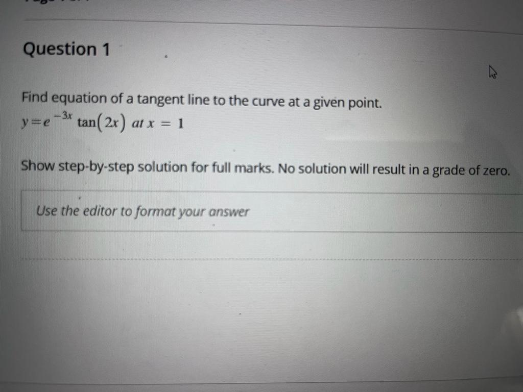 Solved Find equation of a tangent line to the curve at a | Chegg.com