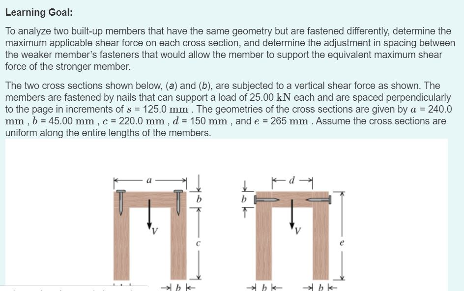 Solved Learning Goal: To analyze two built-up members that | Chegg.com