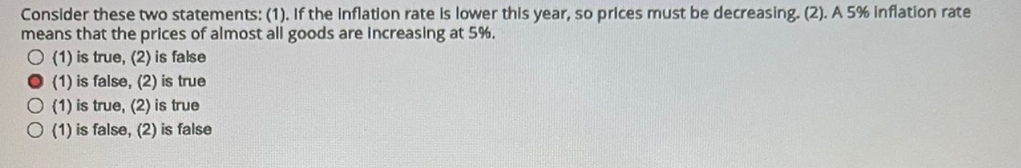 Solved Consider these two statements: (1). ﻿If the inflation | Chegg.com
