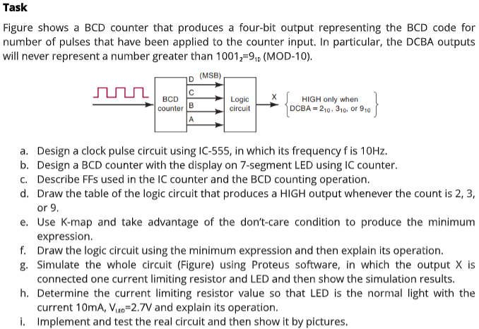 Solved Task Figure shows a BCD counter that produces a | Chegg.com