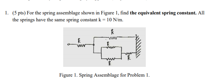 Solved 1. (5 pts) For the spring assemblage shown in Figure | Chegg.com