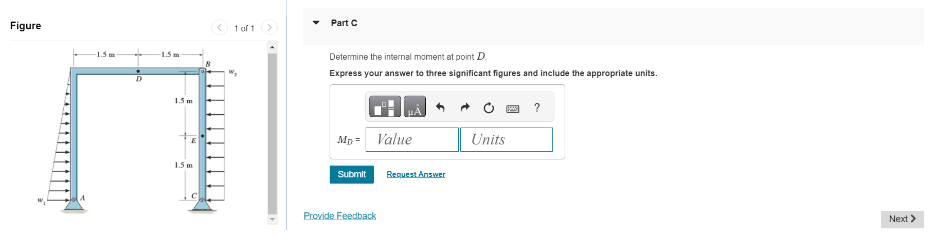 Solved Consider the two-member frame shown in (Figure 1). | Chegg.com
