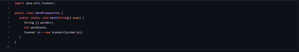 Solved Word Frequencies Objective: Edit the WordFrequencies | Chegg.com