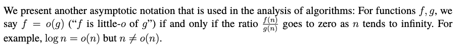 Solved We present another asymptotic notation that is used | Chegg.com
