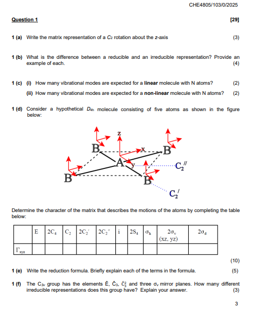 Solved Question 11 (a) ﻿Write the matrix representation | Chegg.com