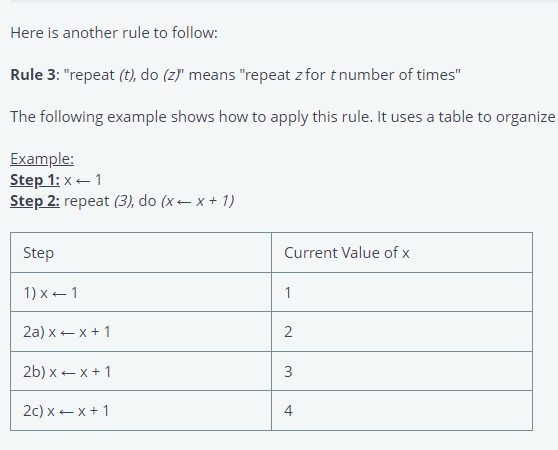 Solved Here is another rule to follow: Rule 3: "repeat (t), | Chegg.com
