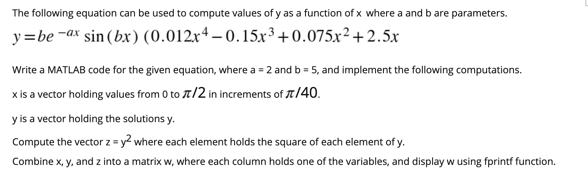 Solved The following equation can be used to compute values | Chegg.com