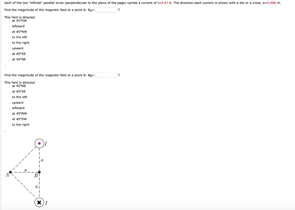 Solved Each of the two "infinite" parallel wires | Chegg.com