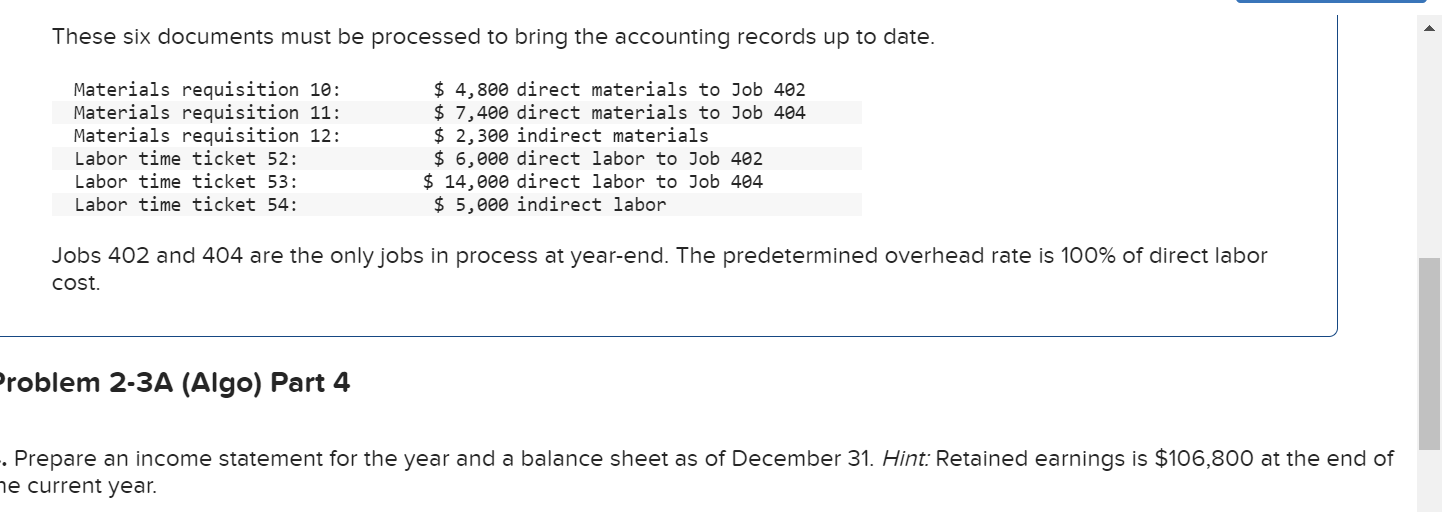 Solved Problem 2-3A (Algo) Computing and recording job | Chegg.com