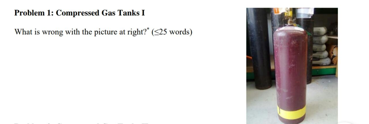 Solved Problem 1: Compressed Gas Tanks I What is wrong with | Chegg.com