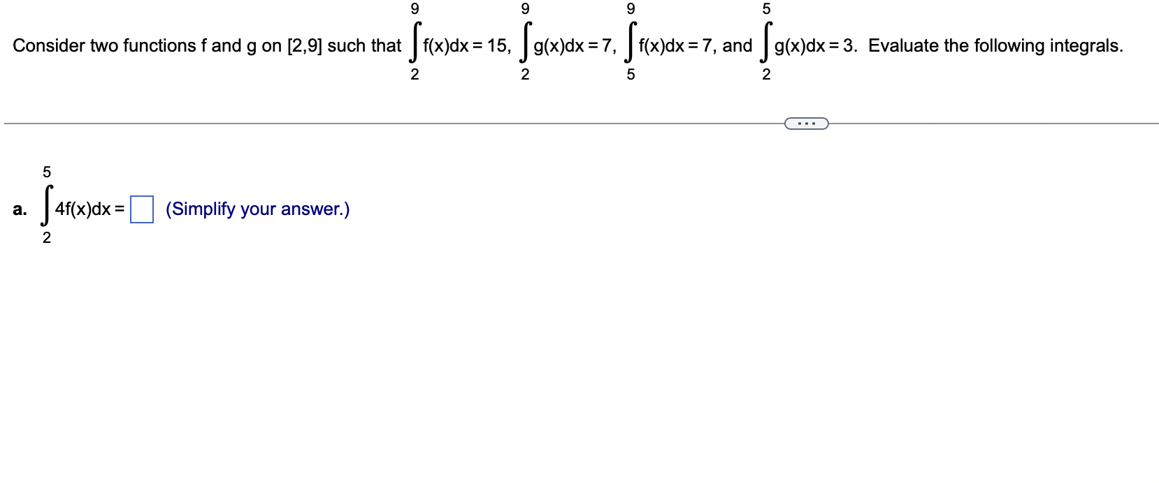 Solved Consider two functions f and g on [2,9] such that | Chegg.com