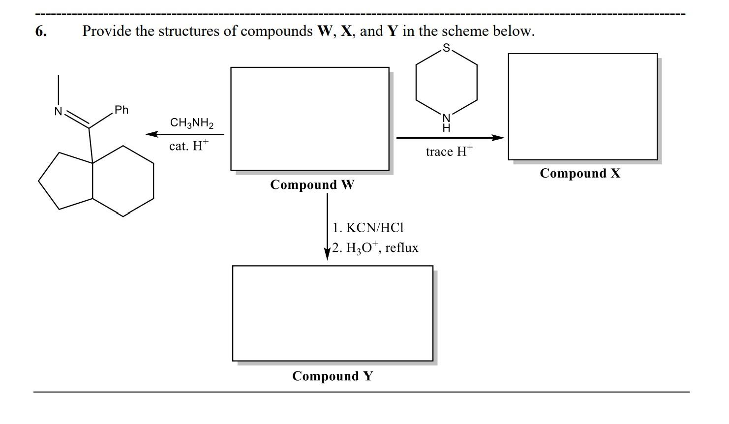 Solved 6. Provide the structures of compounds W, X, and Y in | Chegg.com