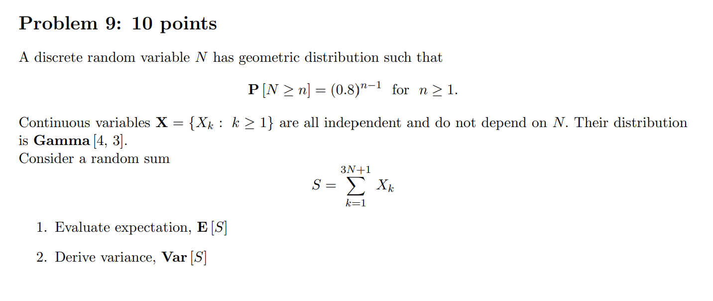 Solved A discrete random variable N has geometric | Chegg.com