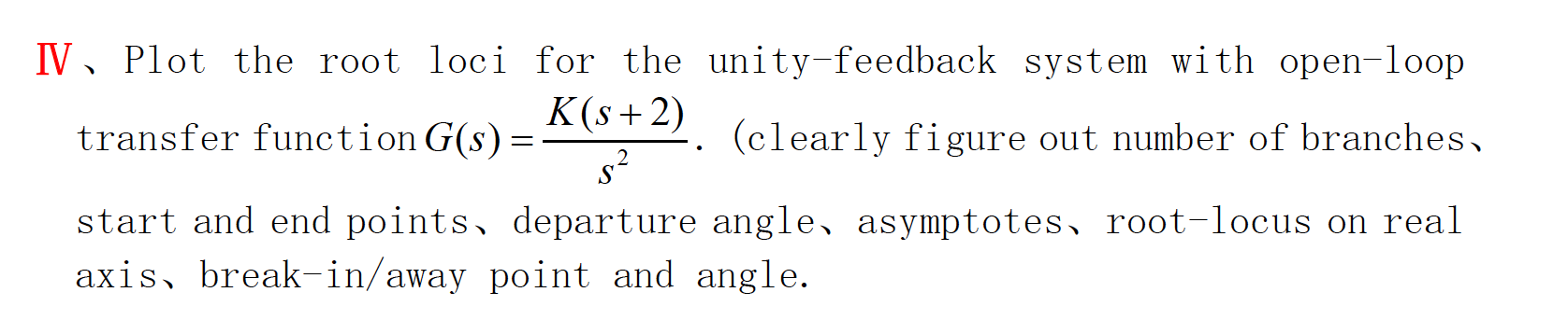 Solved IV Plot the root loci for the unity-feedback system | Chegg.com