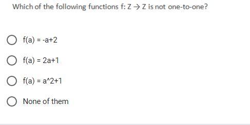 Solved Which of the following functions f:Z→Z is not | Chegg.com