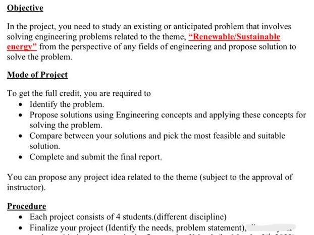 Solved Objective In the project, you need to study an | Chegg.com