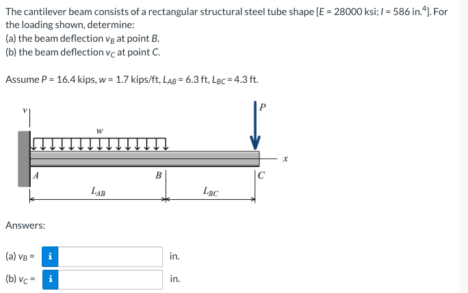 Solved The cantilever beam consists of a rectangular | Chegg.com