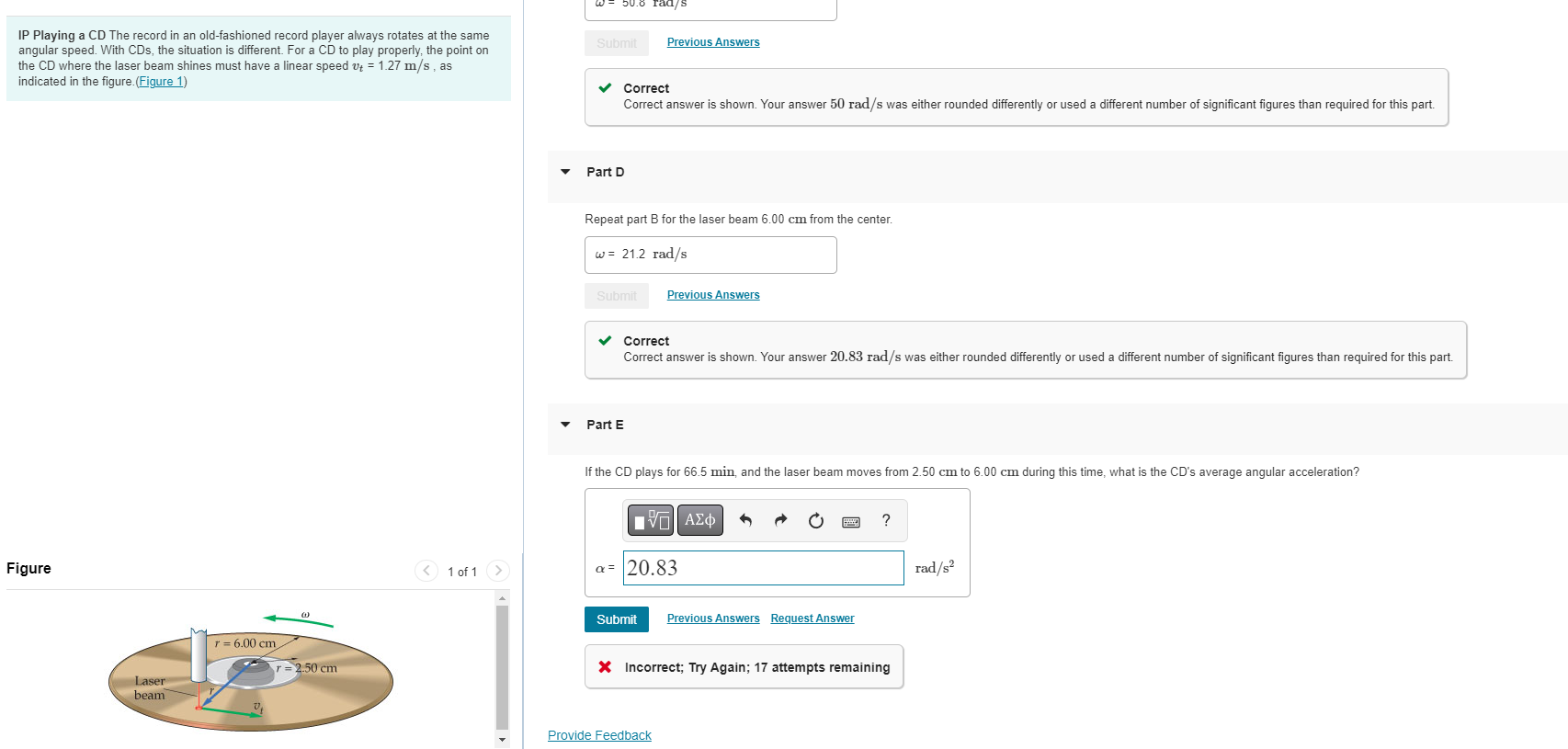 Solved IP Playing a CD The record in an old-fashioned record | Chegg.com