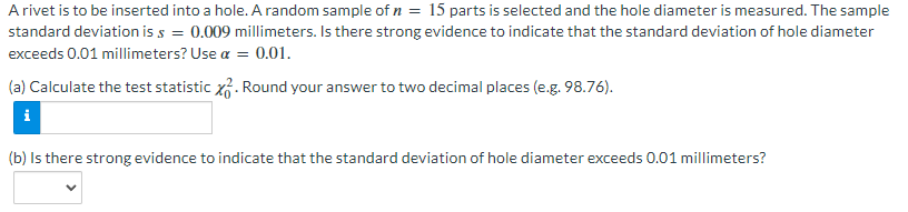 Solved A rivet is to be inserted into a hole. A random | Chegg.com